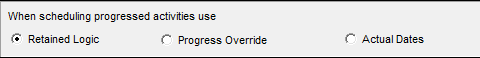 P6 Scheduling Options When scheduling activities use